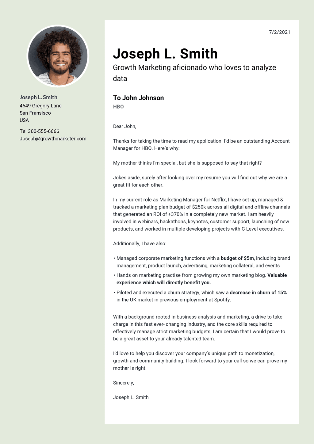 Cover Letter Sample Download